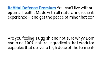 BeVital Defense Premium Reviews | Ingredients, 2023
